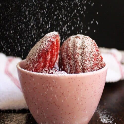 Buttery and Soft Red Velvet Madeleines - Wild Wild Whisk