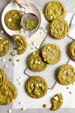 Matcha White Chocolate Cookies - Wild Wild Whisk