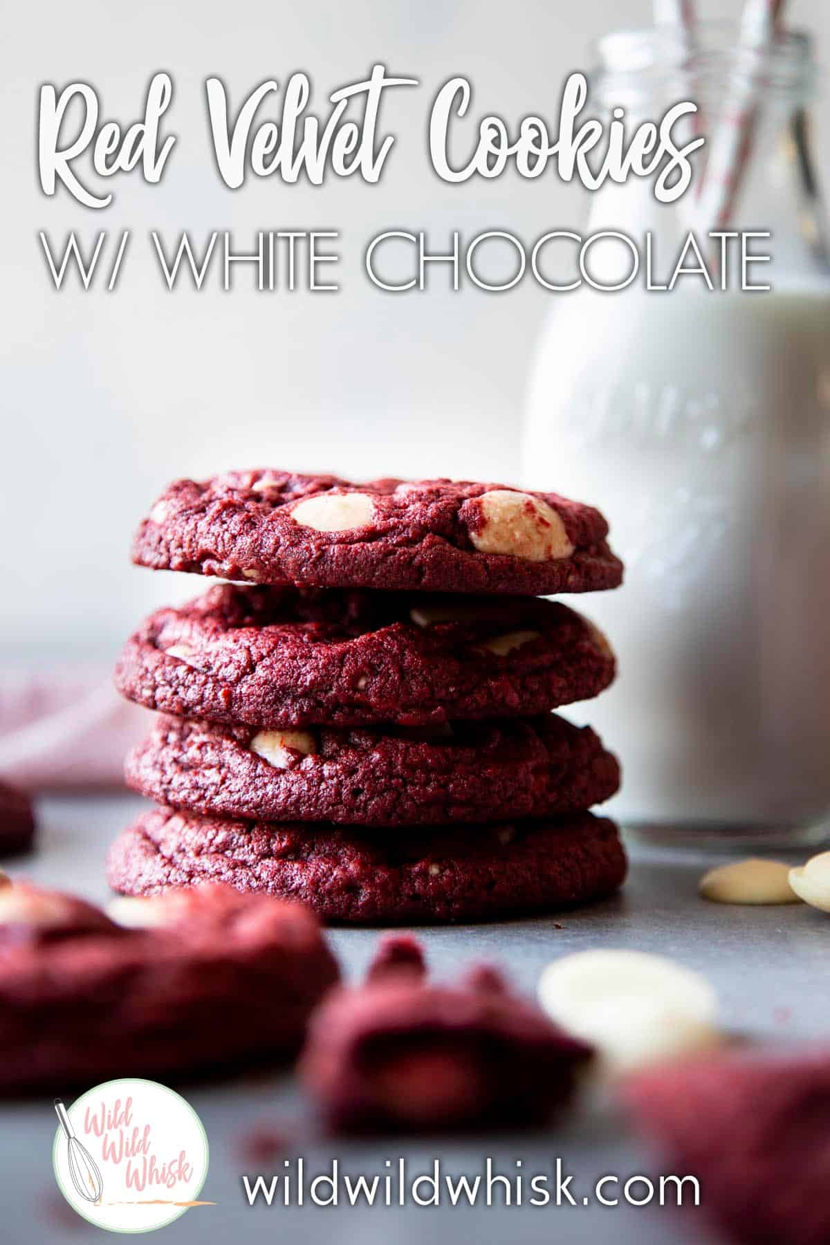 Red Velvet Cookies with White Chocolate Chips - Wild Wild Whisk