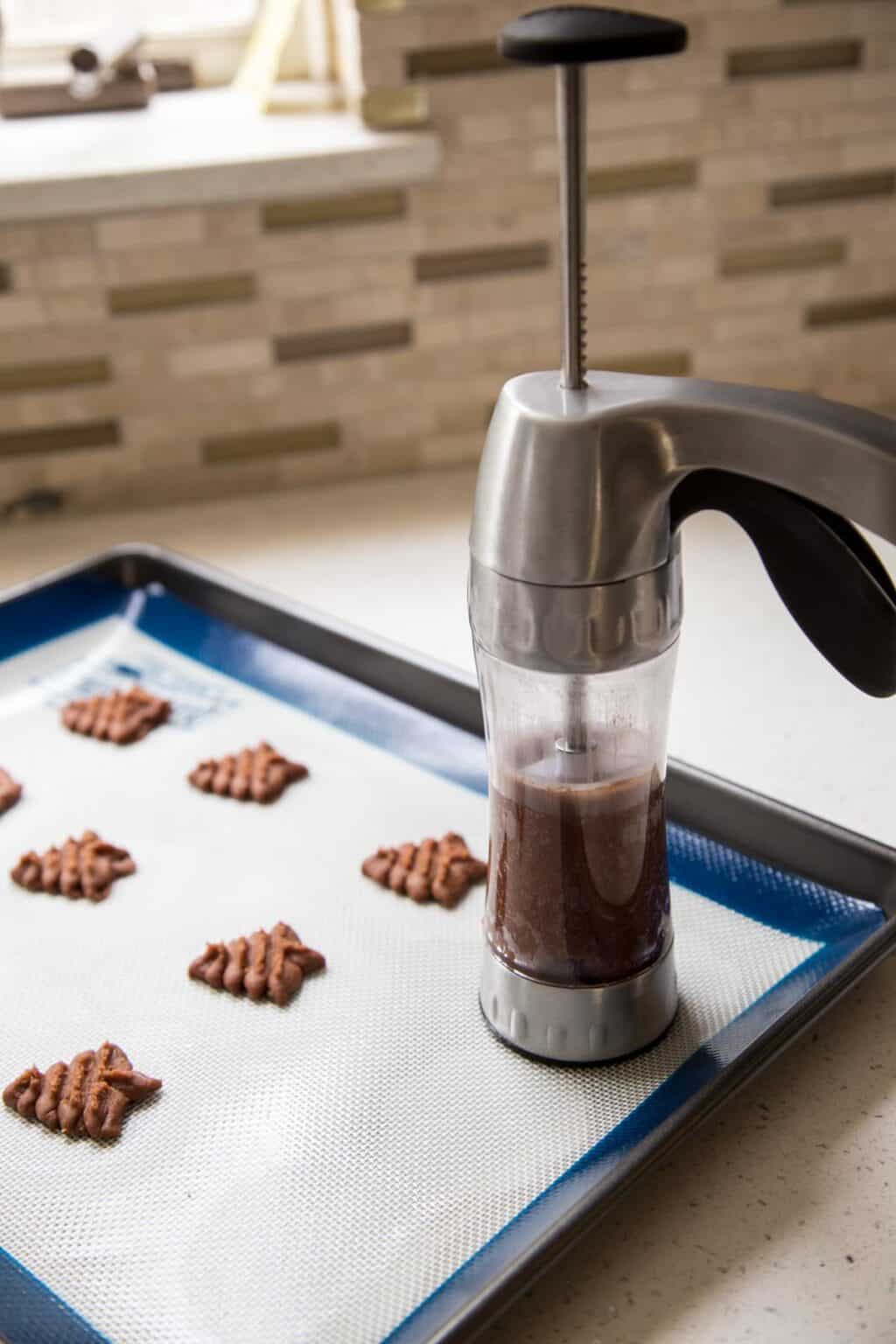 Chocolate Spritz Cookies - Wild Wild Whisk