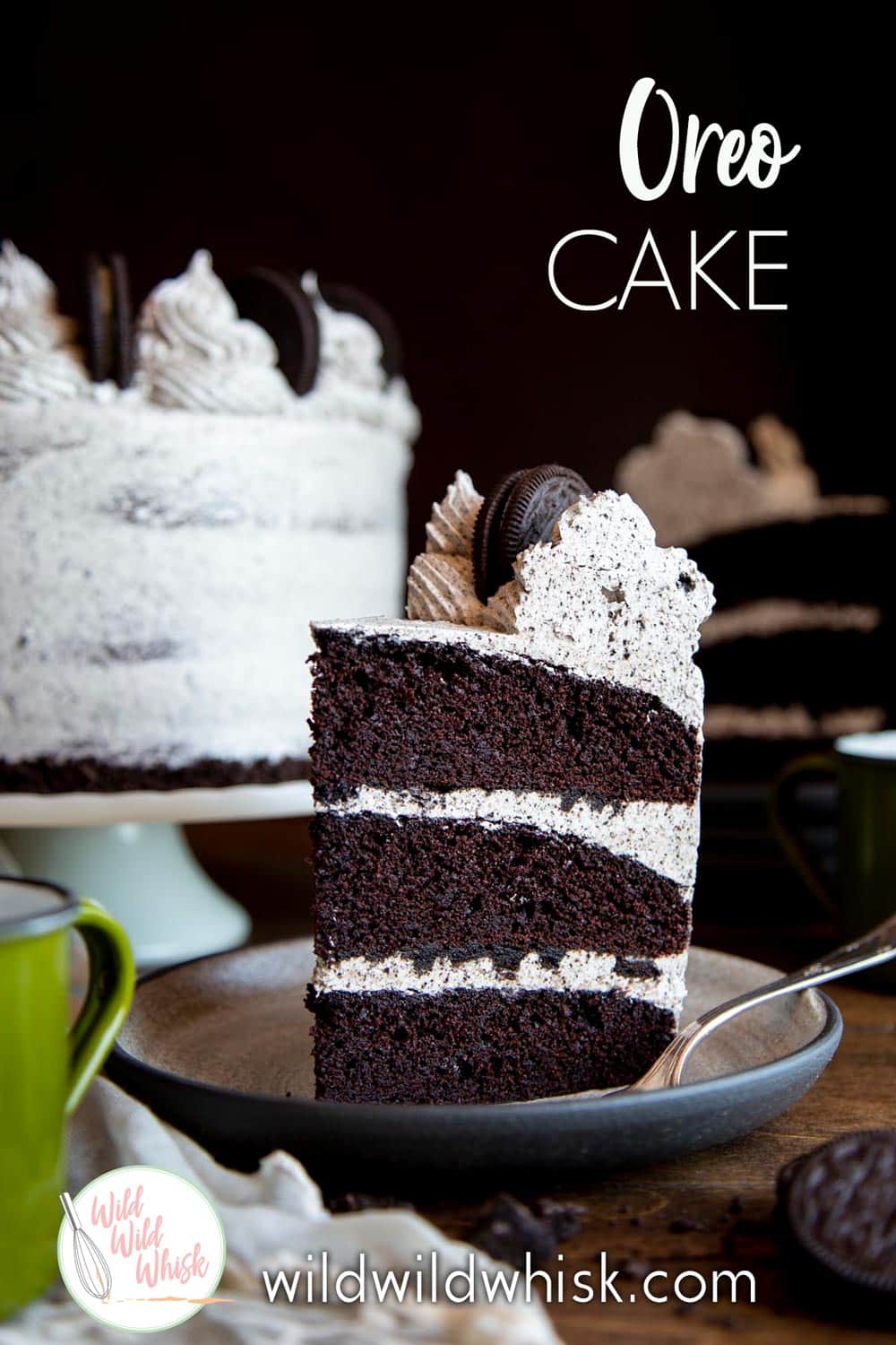 3-Layer Oreo Cake with Oreo Frosting - Wild Wild Whisk