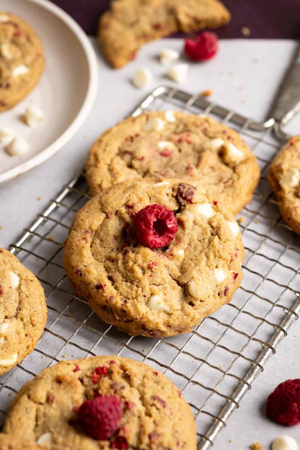 Amazing Brown Butter Raspberry White Chocolate Cookies - Wild Wild Whisk