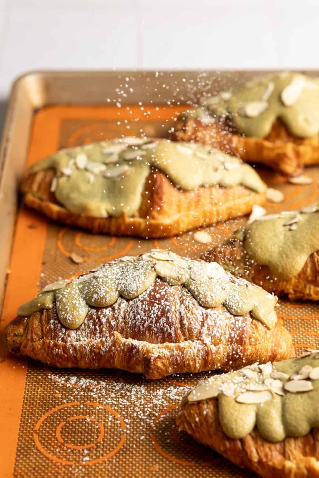 Matcha Almond Croissants - Wild Wild Whisk