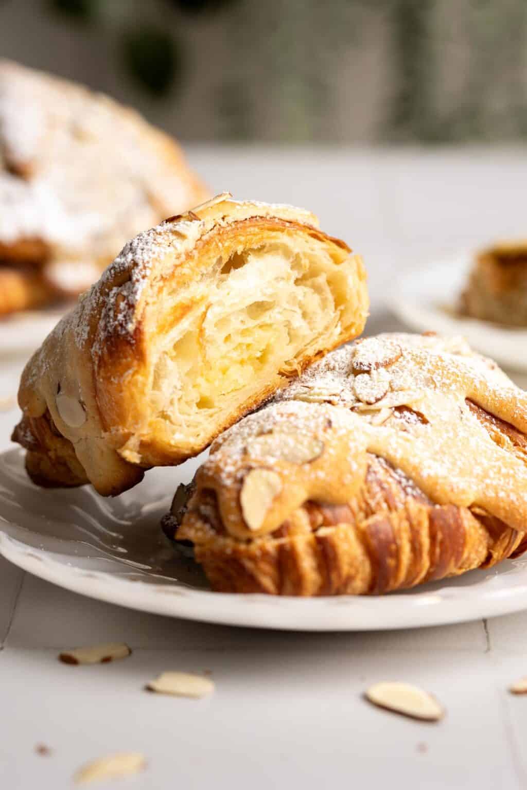 Crispy Twice Baked Miso Almond Croissants - Wild Wild Whisk