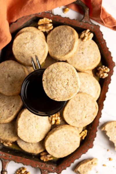 Coffee Walnut Shortbread Cookies - Wild Wild Whisk